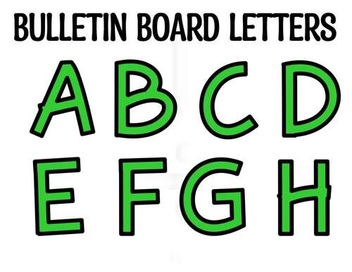 Printable Green Bulletin Board Large Alphabet Letters, Alphabet Letters