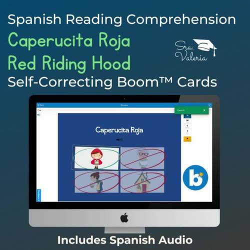 Spanish Reading Comprehension BOOM Cards Caperucita Roja Red Riding Hood