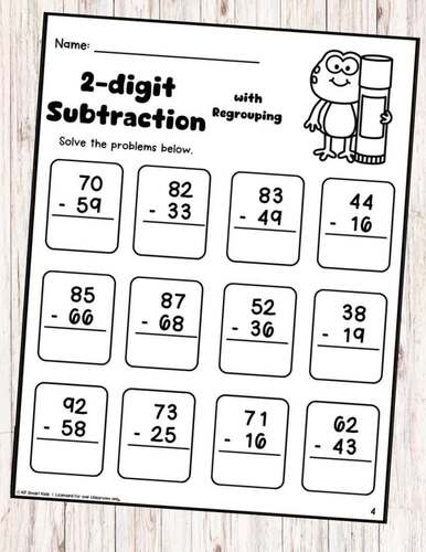 Back to School 2 Digit Addition & Subtraction Bundle WITH Regrouping