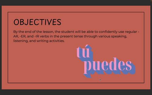 Practicing Regular Verbs in the Present Tense: A1 Spanish Lesson