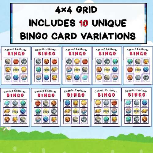 Solar System Bingo Game | Planets, Moons, Dwarf Planets by FUN LEARNING ...
