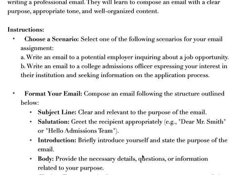 Assignment: Writing a Professional Email by Curt's Journey | TPT