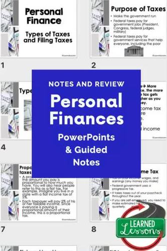 Personal Finance Guided Notes & PowerPoint, Economic Notes | TpT