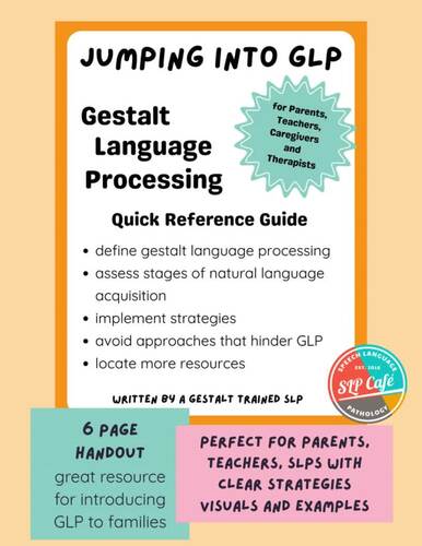 Gestalt Language Processing Parent Handout by The SLP Cafe | TPT
