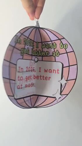 2026 Disco Ball 3D Goals Craft:New Year Writing:SEL Activity:Mobile ...
