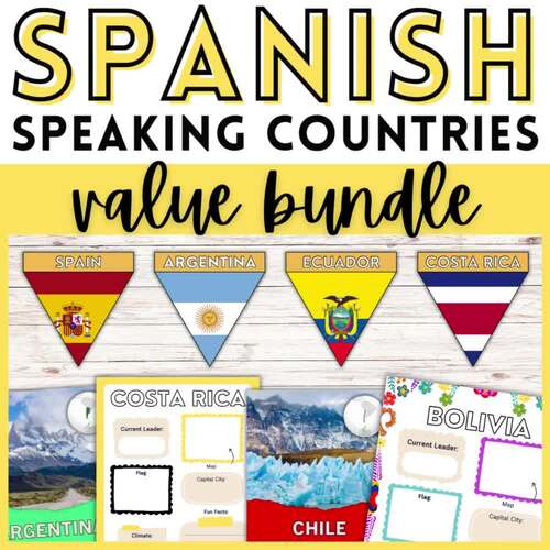 Spanish Speaking Countries Bundle | Hispanic Heritage Month Activity ...