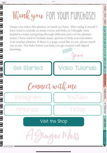 23-24 Dated Ultimate Teacher Planner {Coral & Teal} by A Ginger Mess