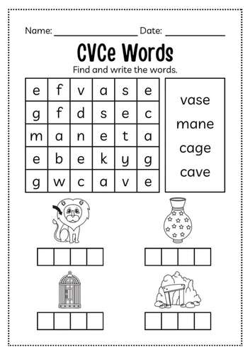Kindergarten CVCe Words Workbook | Magic E Long Vowel Practice | SoR