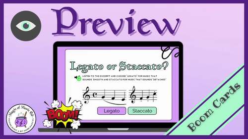 Legato or Staccato? Articulation Boom Cards for Aural and Music ...