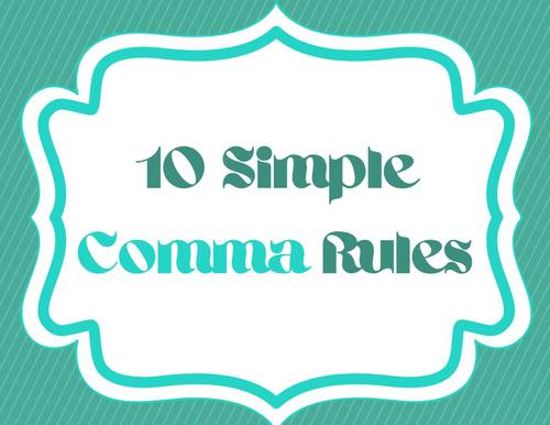 10 Comma Rules Posters by The Biblio-phile | TPT