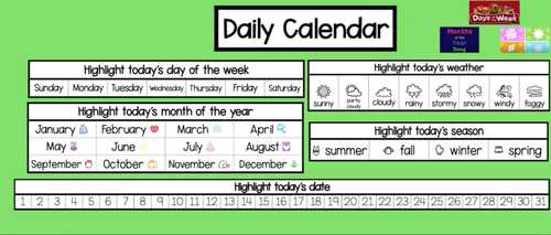 Seesaw Daily Calendar Templates by The Happy Camper | TPT