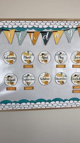 Bee Classroom Decor: BIRTHDAY DISPLAY by Learning with Kiki | TpT