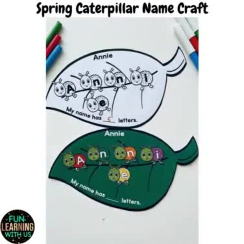 Spring Caterpillar Name Crafts | Seasonal Editable Name Activity