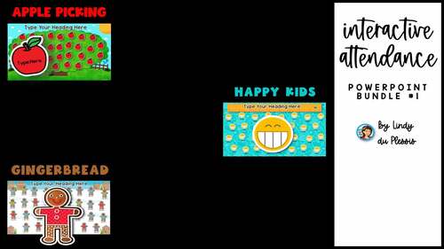 Interactive Attendance PowerPoints Bundle 1 for Digital Classroom ...