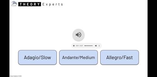 Tempo Adagio Andante or Allegro Music Theory Activity for Google Slides