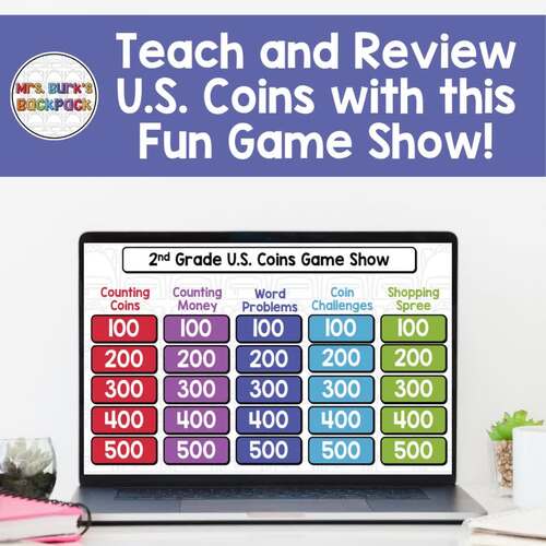 3rd Grade Counting Mixed U.S. Coins - Money Word Problems Game Show ...