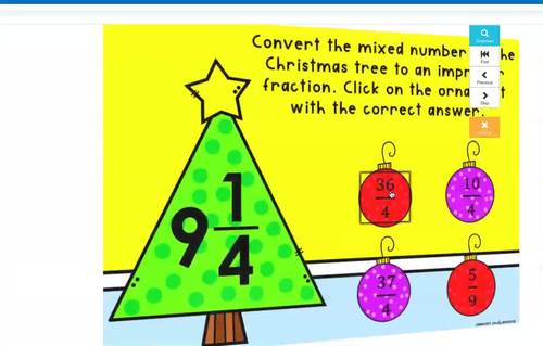 BOOM Cards | Christmas Converting Mixed Numbers to Improper Fractions