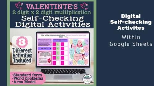 Valentine's Multiplication Digital Activities - 2 digit x 2 digit ...