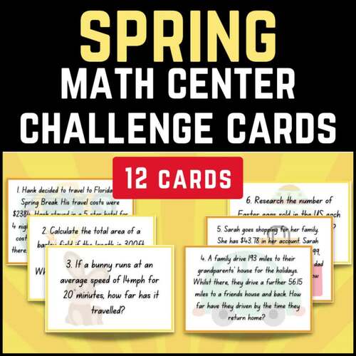 Spring Math Challenge Cards | Math Centers by Organised Educator