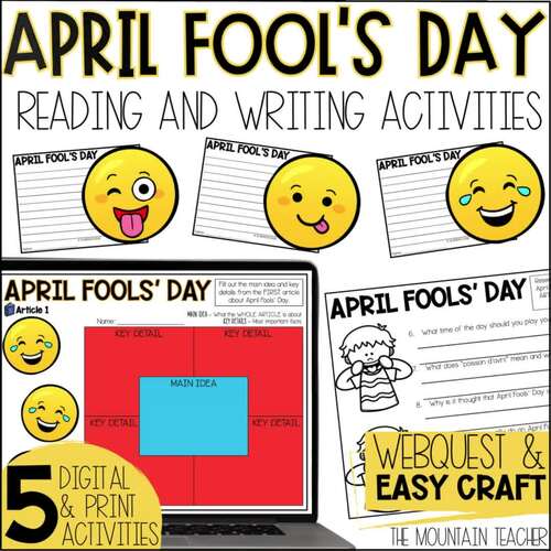 April Fools Day Reading Comprehension Activities with Webquest and ...