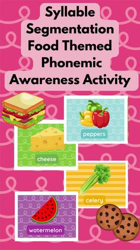 Syllable Segmentation Card Set-Food Themed-Phonemic Awareness Activity
