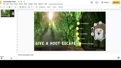 Owls Digital Escape Room - Owls Science Activity - Cooperative Learning