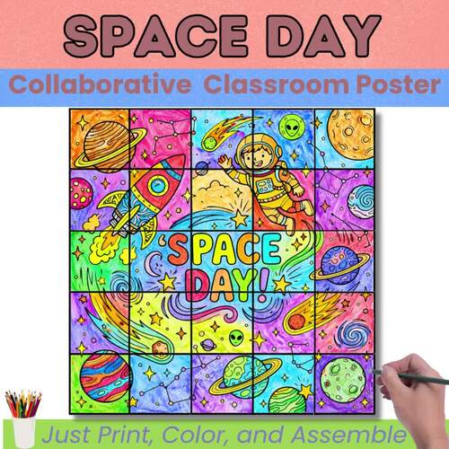 National Space Day Collaborative Art | Team Building Science Project