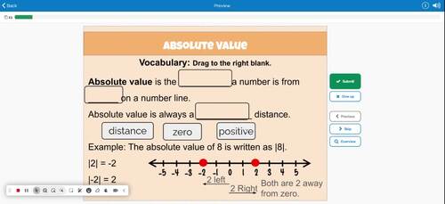 6th, 7th Grade Absolute Value Boom Deck Cards 6.NS.7 by Math Mom Repeat