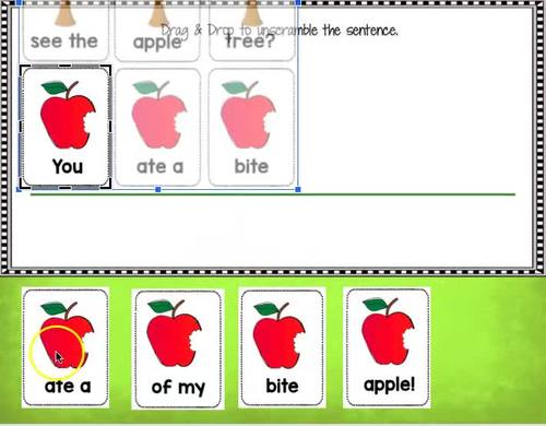 1st Grade SEQUENCING EVENTS Types of SENTENCE BUILDING Google Slides Bundle
