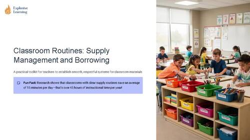 Classroom Routines Supply Management and Borrowing Practical Toolkit ...