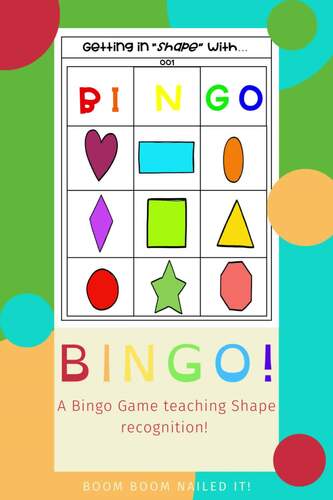 Shape Bingo Game! by BOOM BOOM NAILED IT | TPT