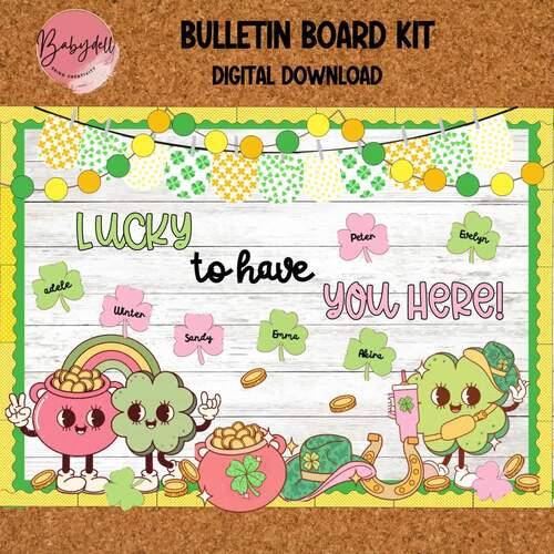 St. Patrick's Day Bulletin Board | Lucky To Have You Here Retro Decor ...