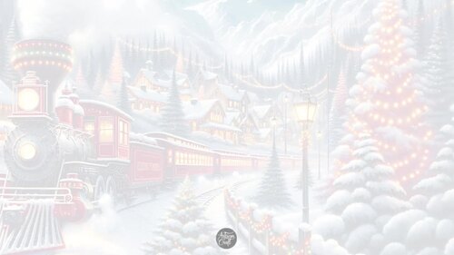 Red Christmas Train frame TV vintage art, Christmas background | TPT