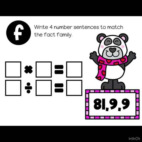Valentine’s Day Multiplication & Division Fact Families Task Cards ...
