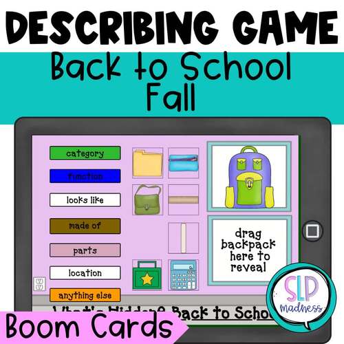 Speech Therapy Back to School Fall Describing Game Boom Cards by SLP ...