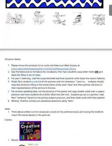 Faire -- French Countryside Verbs with Listening, Speaking & Writing ...