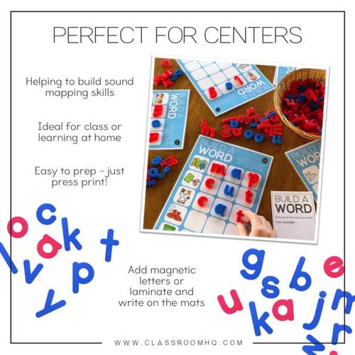 Build A Word CVC CVCC CCVC CVCe Pack by classroomHQ | TPT