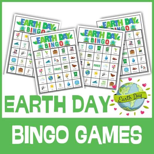 Earth Day Bingo Games | No-Prep 30 Bingo Printables | April Activities