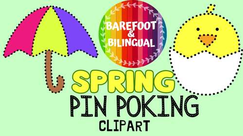Spring Pin Poking Clipart | Spring Clipart for Fine Motor Activities