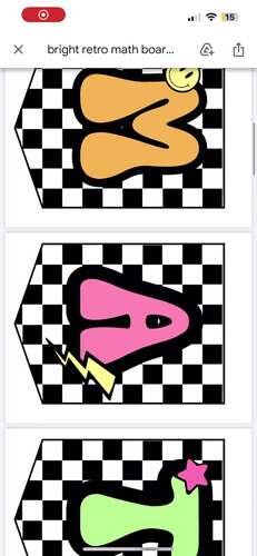 Retro groovy boho bright math wall bulletin board by Keeping up with third