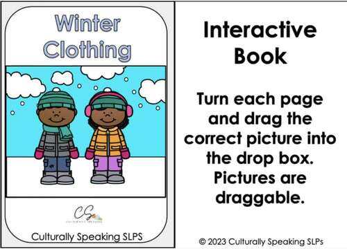 Winter Clothing Interactive Book & BOOM CARDS by Culturally Speaking SLPs