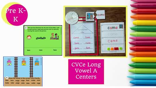 CVCe Long Vowel A Activities | PreK and Kindergarten by Joy's Classroom ...