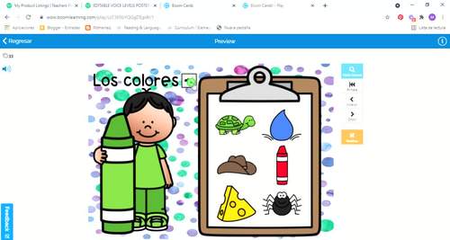 BOOM CARDS: LOS COLORES Español | Spanish colors | Distance Learning