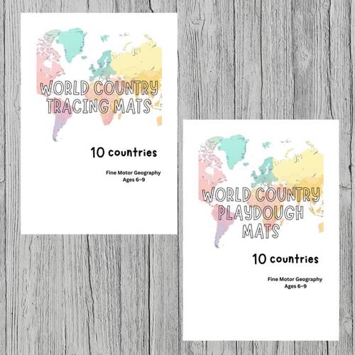 World Fine Motor Geography Bundle | Playdough & Tracing Mats | Maps for ...