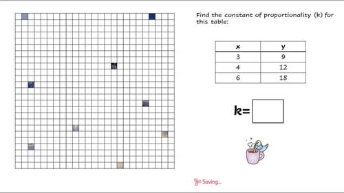 Winter Math Constant of Proportionality No Prep Self Checking Pixel Art ...
