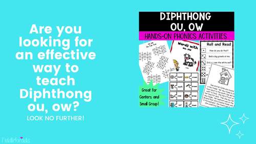 Diphthong Vowel Teams OU, OW Hands-On Phonics Centers and Small Group ...