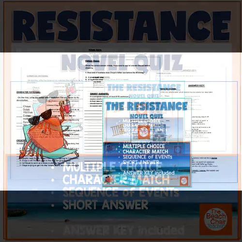 RESISTANCE Novel Study - Novel Comprehension Test and Activity | TPT