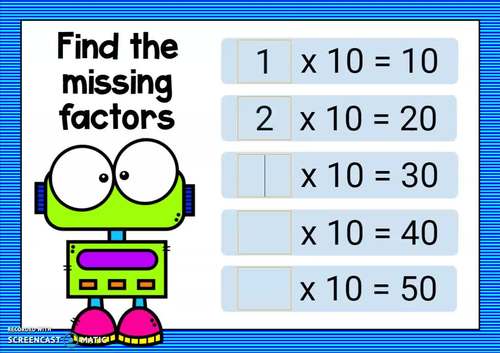 Multiplication Table of 10 Boom Cards™ Distance Learning by Creating 4 ESL