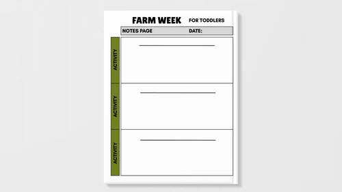 Editable Farm Week Activities and Planner Toddler Canva Template 2-4yo ...