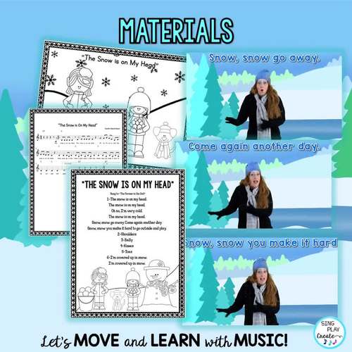 Winter Movement Song & Activities: "The Snow is on My Head" Brain Break